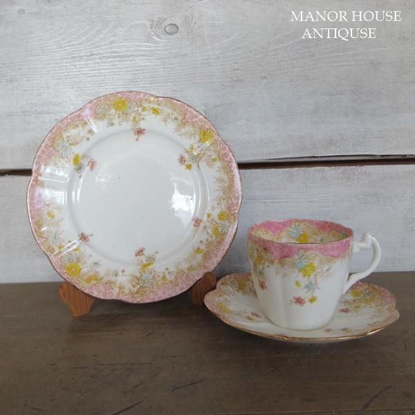 1437sc　イギリス製 Wileman＆Co ワイルマン アンティーク 1896年 ディスプレイ用 トリオ 英国 tablewareイギリスより入荷致しましたアンティーク雑貨　イギリス製 Wileman &amp; Co(ワイルマン)社の...