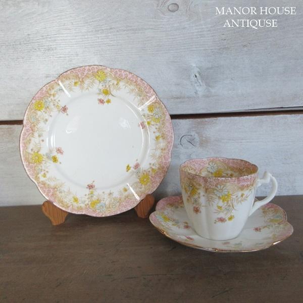 1438sc　イギリス製 Wileman＆Co ワイルマン アンティーク 1896年 カップアンドソーサー プレート トリオ 英国 tablewareイギリスより入荷致しましたアンティーク雑貨　イギリス製 Wileman &amp; Co(...