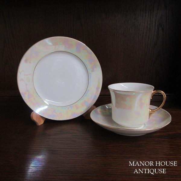 1640sb  チェコスロバキア製  Moritz Zdekauer カップ＆ソーサー ケーキプレート トリオ ヴィンテージ雑貨 英国 tablewareイギリスより入荷致しましたヴィンテージ雑貨　チェコスロバキア製  Moritz Zde...