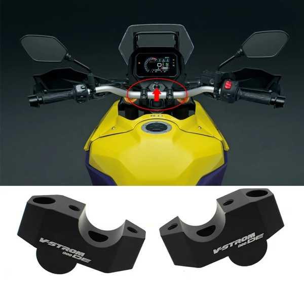 オートバイのハンドルバーライザーアップクランプマウントハンドルバーライザー後部部品を移動-高さ: 3CM-背面: 2.5CMFitment:スズキ V-STROM 800 DE 2023-用注意：-取り付け説明書なし。-オンラインで表示され...