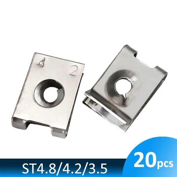 20 ピース/ロット 304 ステンレス鋼セルフタッピングクリートクリップ ST4.2 ST4.8 スナップナット車オートバイ用パッケージ内容: クリップ20個。