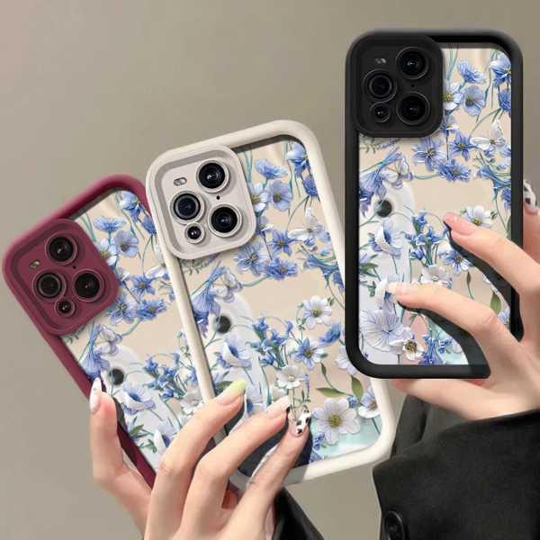 Oppo a79 a78 4g 5g a77 a57 2022 a57 a57s a57e a77s a76 a74 a73 a725 a60 latam a58用の耐衝撃ケース,花柄
