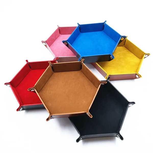 Package Include:1* Folding Hexagon Dice Game Storage TrayColor: as picture shows