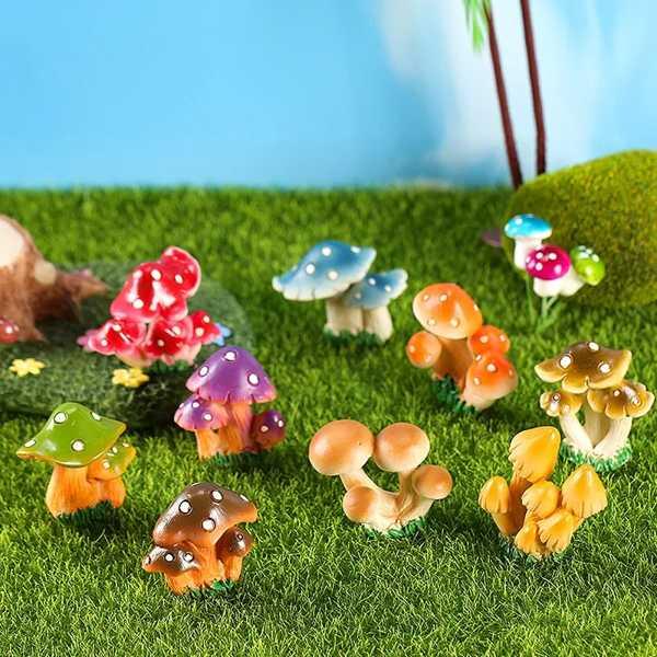 特徴:キノコの苔の微細構造は、鮮やかな外観と鮮やかな色を持っています。小さな庭を作り、家に活力を与えるために使用できます。耐紫外線性と耐水性の利点により、色あせすることなく雨や日光に耐えることができます。オーナメントは合成樹脂素材で作られて...