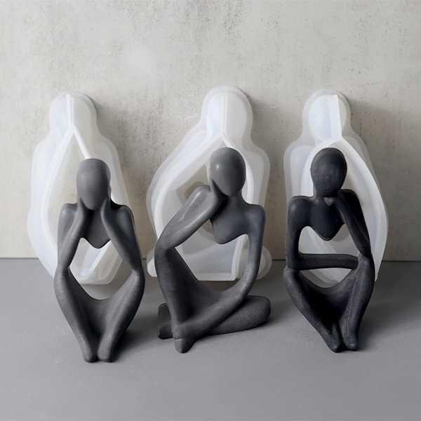 素材:silicone銘柄:UDOCOOL起源:Cn (原点)feature:Miniature Figurines Thinker Character moldfeature 1:Thinker Statue Abstract Figur...