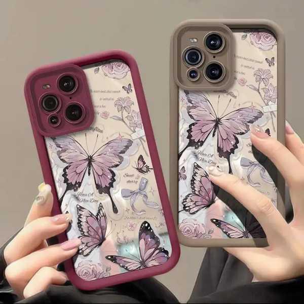 蝶の花ケース OPPO A76 A74 A73 A72 A60 Latam A79 A78 A77 A77S A58 4G 5G A57 2020 A57S A57E A57 耐衝撃カバー