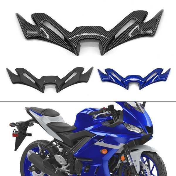 ヤマハ YZF-R3 YZF-R25 2019-2023 2024 オートバイフロント空力フェアリング Winglets カーボンファイバーカバー保護ガード特徴:1.保護カバーはお手入れが簡単で、石のへこみや傷からくちばしを保護します。2....