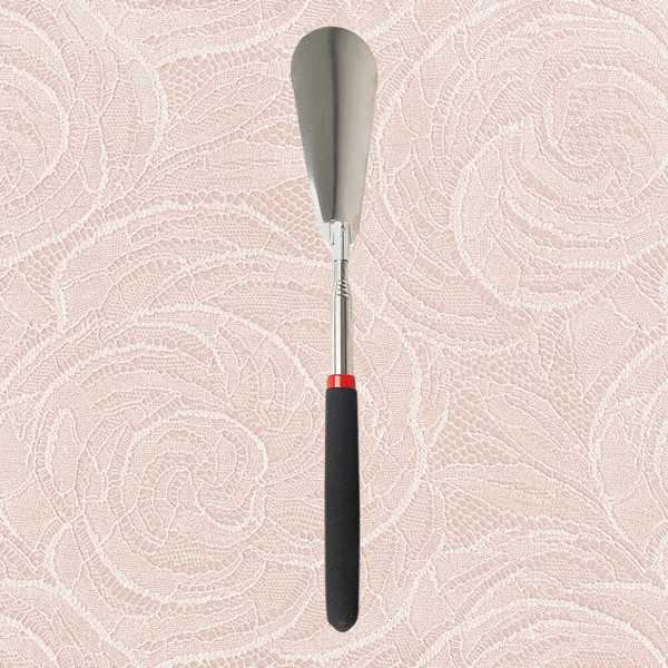 ステンレス製 靴べら 伸縮式 74cm ロングハンドル 携帯便利 靴脱ぎ補助具 家庭 オフィス 旅行用 シューホーン