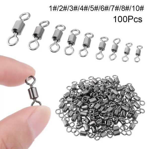100% 新品で高品質 材料: 金属 サイズ: 10 #8 #7 #6 #5 #4 #3 #2 #1 # 色: 黒 数量: 100個 (1袋) 高い引張強度 線が絡まることなく、非常にスムーズな回転を実現できます。 リングハンドルは、水を持...