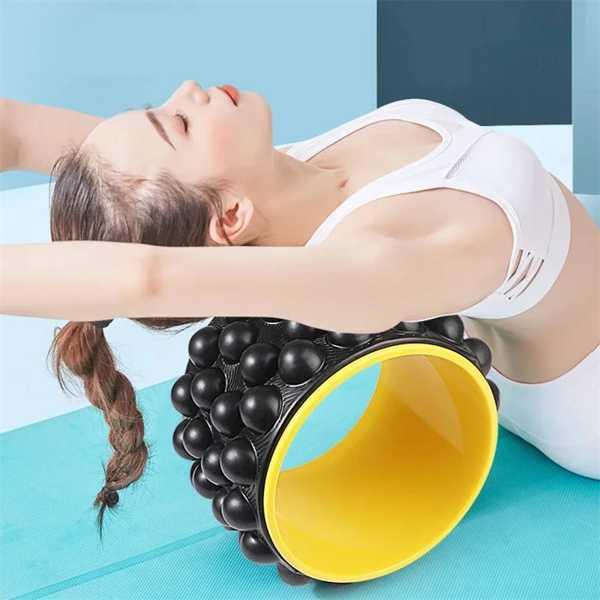 29*19 センチメートル PU ウエストマッスルリラクサー ヨガホイール バックベンディング &amp; オープニングトレーニング ヨガフィットネスフープ ホームジムワークアウト ピラティス機器