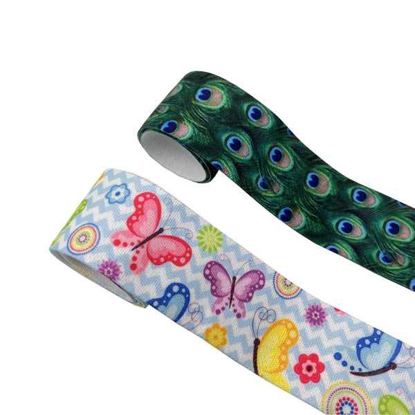 素材:Polyesterサイズ:2.5CM  3.8CM起源:Cn (原点)Style:Single Facepacking:1Meter/lotColor:as picturePattern:Feather ButterflyCustom...