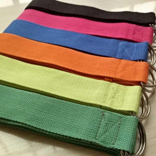 ヨガ ストレッチロープ 調節可能 ストラップリング エクササイズ スポーツベルト グリーン ストレッチ用