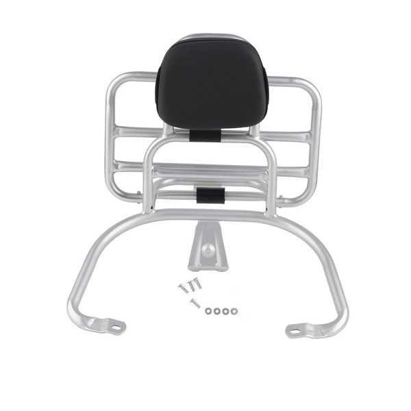 Sprint Primavera 150に適した背もたれクッション付きシルバーリアラゲッジラック機能:仕様:パッケージリスト:注: