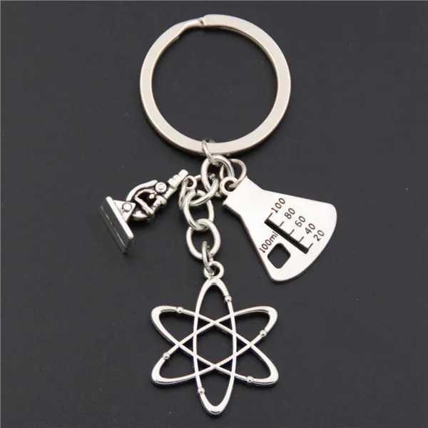 European And American Genetic Chemistry Teachers Present DNA Chemistry Molecular Microscope Biology Experiment Keychain