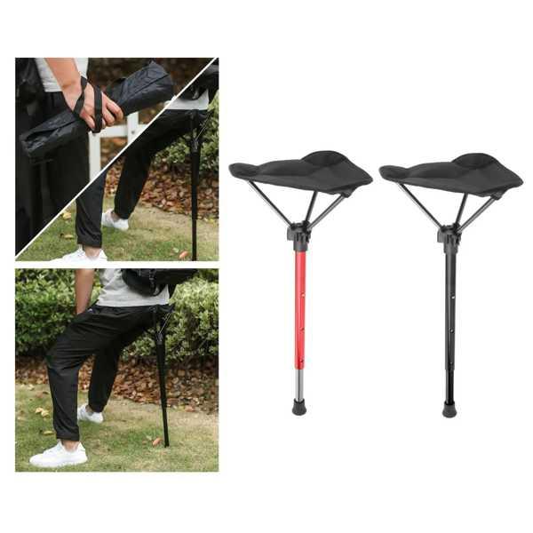 説明:-シングルレッグのポータブル折りたたみスツールと格納式の折りたたみ式スツールチェア、アウトドアキャンプ、釣り、旅行、ショッピング用の快適な三角形のクッション付き-ユニークな三角形のパッド入りクッションがヒップの広い領域をサポートし、快...