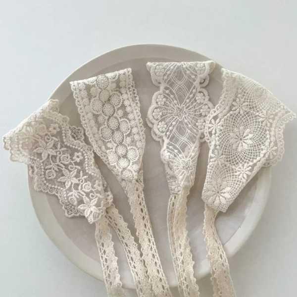 女の子中空アウトヘッドバンドかわいいベビー弾性ヘアバンド新生児レース白ジャカード花プリンセス写真小道具ヘアアクセサリー