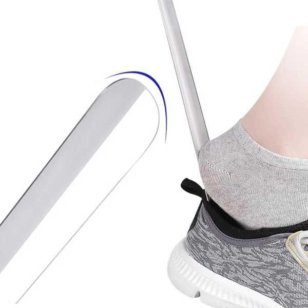 1個入り ロングハンドル ステンレス製 靴べら プラスチックハンドル 耐久性 人間工学設計 高齢者 妊婦 背中の痛み 膝の痛みに
