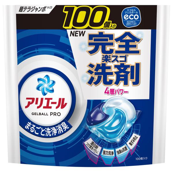 サイズ：詰め替え 100個アリエール 洗濯洗剤 ジェルボール プロ まるごと洗浄消臭 清潔でさわやかな香り漂白剤つけ置きパワーin* (*2023年11月時点の市場No.1酸素系液体漂白剤で３０分のぬるま湯のつけ置きとNo.1液体洗濯用洗剤...