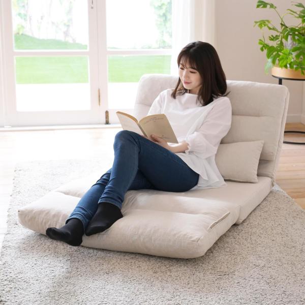 カラー：アイボリーサイズ：幅80スタイル：カジュアル【ソファにもベッドにもなる3WAY】ソファ・カウチソファ・ベッドと、3wayで使えるソファです。お部屋やシーンに合わせてカンタンにスタイルチェンジできます。【腰部14段階リクライニング】腰...