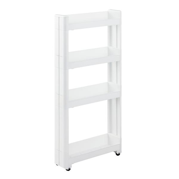 カラー：ホワイトサイズ：45-4段スタイル：W100 45-4段本体サイズ:約幅10.5×奥行45×高さ88.5cm本体重量:約1.75kg材質:ポリプロピレン製造国:日本