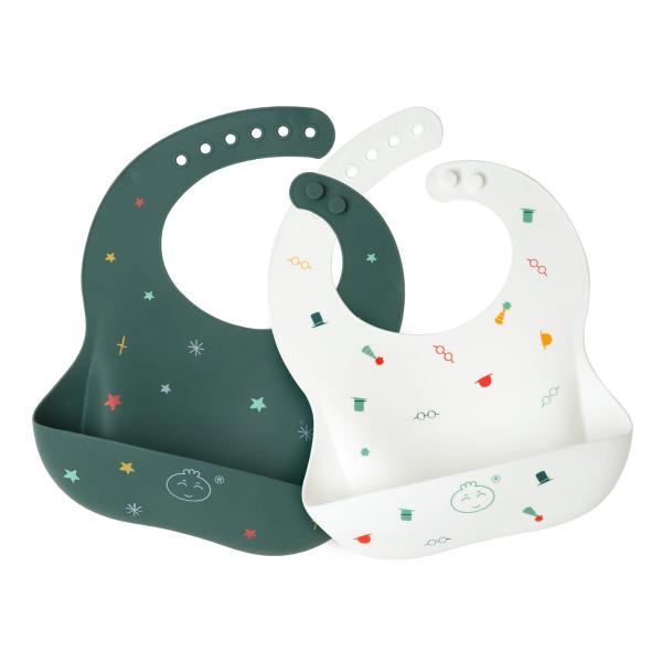 カラー：小さな星と鈴サイズ：1個 (x 2)【品質安全シリカゲル】シリカゲルベビービブ は食品級シリカゲル材料を採用して、安全で味がなく、噛むことができます。そして生産過程を厳しくコントロールして、製品が品質基準に合うように確保します。赤ち...