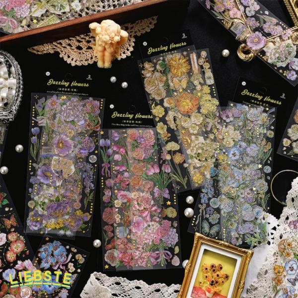 カラー：四季（4色セット）スタイル：エクレクティック【華やかなデザインで日常を彩る】このシールセットは、四季の花をモチーフにしたデザインで、手帳や日記を華やかに演出します。お花や蝶のデザインが、あなたのクリエイティブなアイデアを引き立て、毎...