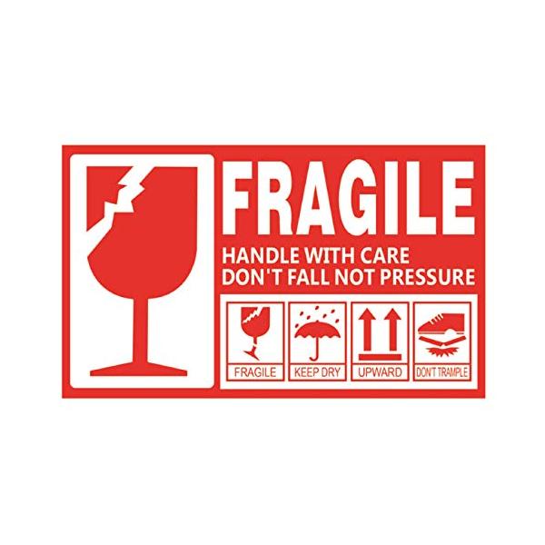 カラー：レッドサイズ：20枚スタンダードでシンプルなフラジールステッカーシールです。通常よりも大きいサイズでシール表面は光沢加工が施されているので、遠くからでもよく目立ちます。また防水ラミネート加工により、通常の紙素材のシールと異なり耐久性...