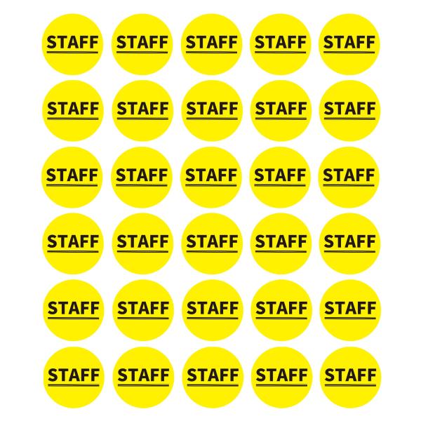 カラー：イエローサイズ：8cmスタイル：50枚セット【スタッフがひと目で分かる！イベント運営の必需品】ジャケットやTシャツなどの衣類に貼り付けるだけで、運営スタッフかどうかひと目で判別しやすくなるワッペンシールです。ベースカラーがイエローで...