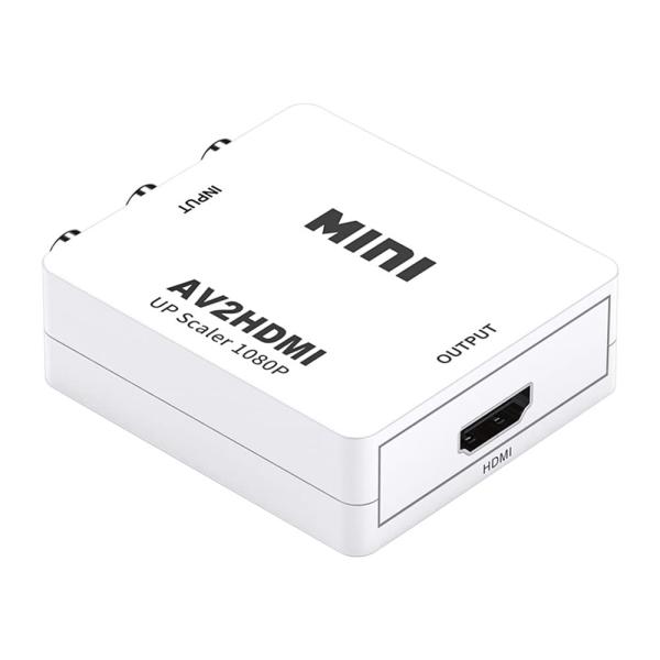 カラー：ホワイト?【AV to HDMI】アナログコンポジット入力信号RCA (AV/RCA/CVBS)をHDMI出力信号に変換。HDMIスイッチボタンで1080p(60HZ)または720p(60HZ)出力を選択します。高度な信号処理を素晴...