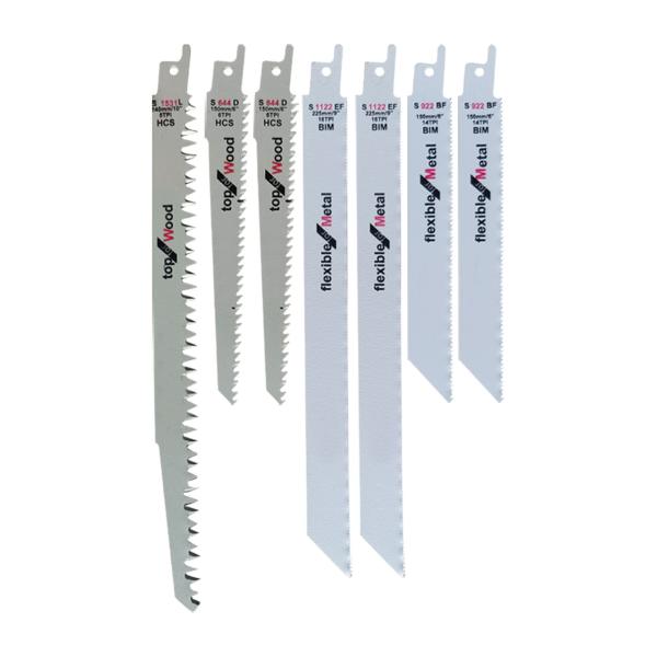 スタイル：インダストリアル【内容物】レシプロソー替刃7本入。木工用 240ｍｍ（9インチ）S1531L 5TPI ×1本、木工用 150ｍｍ（6インチ）S644D 6TPI ×2本、金属用 150ｍｍ（6インチ）S922BF 14TPI ×...