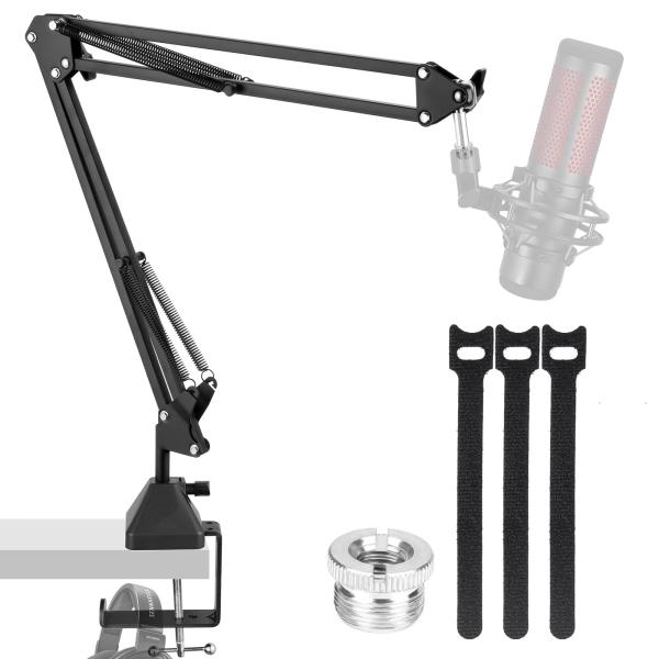 カラー：黒スタイル：モダン【完璧なブームアームマイクスタンド】EJTサスペンションアームスタンドは折りたたみ式で、HyperX QuadCast、QuadCast S?RGB USBコンデンサーマイクに適しています。マイクを適切な角度や高さ...