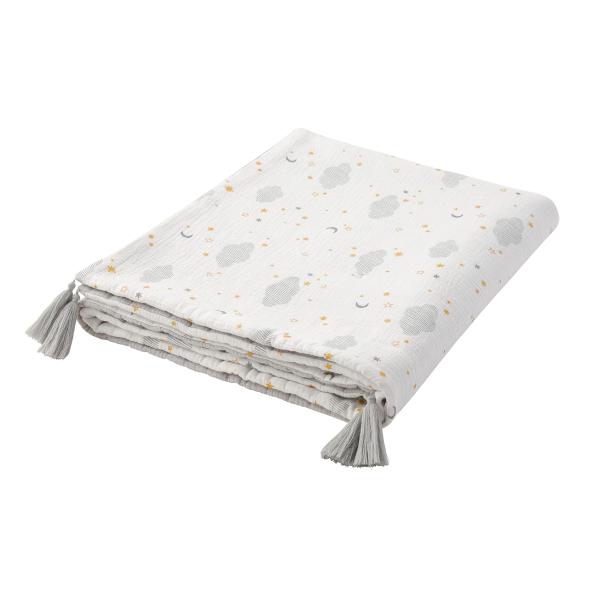 カラー：ホワイトサイズ：Fスタイル：シンプルオールシーズン使いやすいタッセル付きのガーゼケット