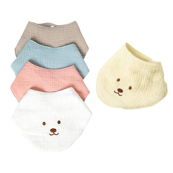 カラー：ホワイト、イェローサイズ：乳児と幼児向け[6重ガーゼ]綿100%の6重ガーゼ素材を使用しており、軽くて通気性が良く、洗濯後もすぐに乾きます。[柔らかい]柔らかく通気性も抜群！赤ちゃんのお口周りにも安 心してお使いいただけます。[お洋...