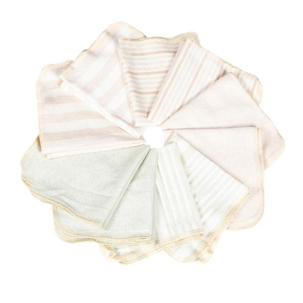 カラー：ベージュ、グリーンサイズ：25*25cmスタイル：シンプルオーガニックコットン100%の素材を使用しており、肌に優しく、通気性に優れています。洗うたびに柔らかさが増し、デリケートな肌にも安心して使用できます。汗やよだれを拭くのに最適...