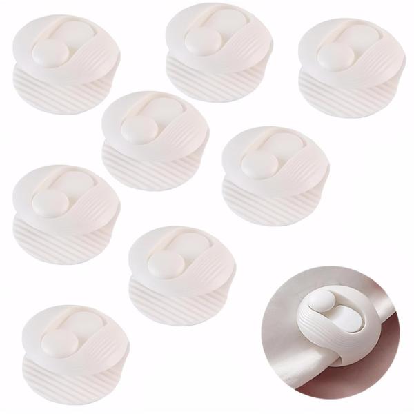 カラー：ホワイトスタイル：コンテンポラリー【実用的なデザイン】：この布団ずれ防止クリップは無針設計で、使用時に安全性が高く、布団やシーツを傷つけません。8個のクリップがセットになっており、ほとんどの布団やシーツに対応し、しっかりと固定できま...