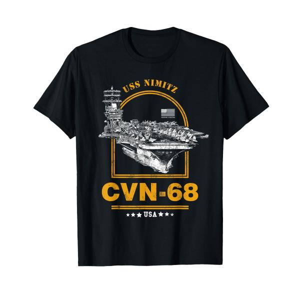 カラー：ブラックサイズ：Sスタイル：Tシャツニミッツ (USS Nimitz, CVAN-68/CVN-68) は、アメリカ海軍の航空母艦。ニミッツ級航空母艦の1番艦。このスタイリッシュ空母のデザインは、海軍のファン、軍の愛好家、船員、兵士...