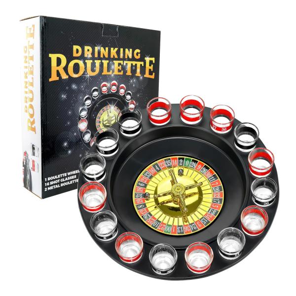 カラー：レッド/ブラックサイズ：16PCS Setスタイル：ショットグラスShot Glass Roulette - Drinking Game Set (2 Balls and 16 Glasses)16PCS SetRed/Black