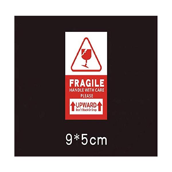 サイズ：縦白 5cm*9cm※ 標準的でシンプルなテープ。割れやすいラベル、宅配便輸送専用の警告、天地無用、取扱い注意、乾燥をキープし、この面を上向きにしてください。