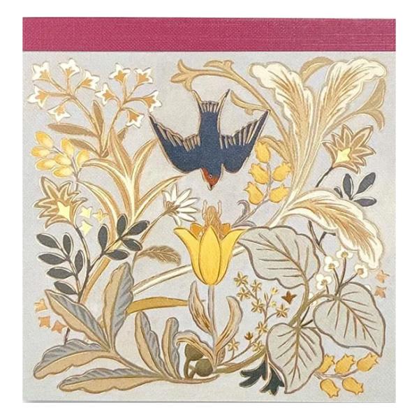 童話の挿絵や装画を数多く手掛けるNaffyが描く、美しい絵柄のメモパッドです。全面に金箔を施した表紙に、それぞれの物語に合わせた色合いのクロスを巻き仕立てました。実用性と美しさを兼ね備えたメモパッドです。■100枚入■サイズ：90×93mm...