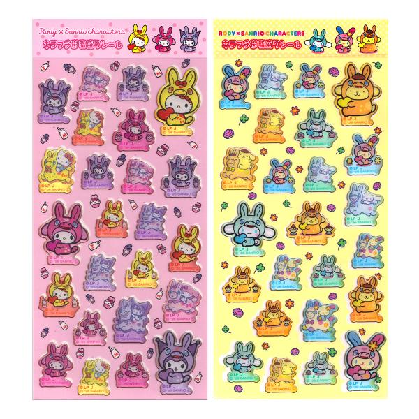 RODY×サンリオキャラクターズデザインのかわいい樹脂盛りタイプのシールです。小物に貼ってデコレーションしたり、シール帳に貼ってコレクションしてお楽しみください。購入数はお一人様、1柄につき2個までとさせていただきます。購入可能数を超えたご...