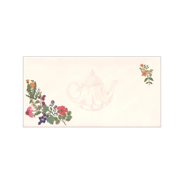 おしゃれな花柄の封筒です。ちょっとしたお便りにおすすめです。■サイズ：92×180mm　郵便番号枠なし■6枚入り◇クロネコゆうパケット対応個数：最大18個