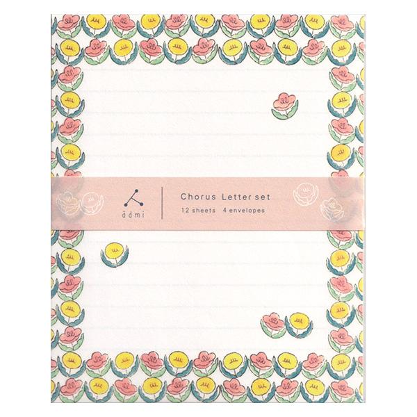 テキスタイルブランド・admiデザインの花柄レターセットです。キモチが伝わるお手紙に、きっとなります。■サイズ：便箋181×145mm　12枚■サイズ：封筒165×94mm　4枚◇クロネコゆうパケット対応個数：最大10個