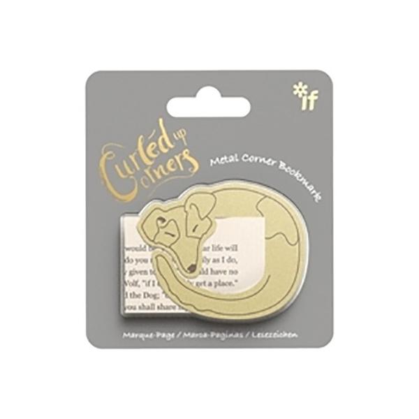 アンティーク効果のあるメッキ仕上げとシンプルなエッチングのディテールを施した真鍮製のブックマーカーです。ページの角で居眠りしている犬に癒されます。■本体サイズ：約48×60mm■材質：真鍮