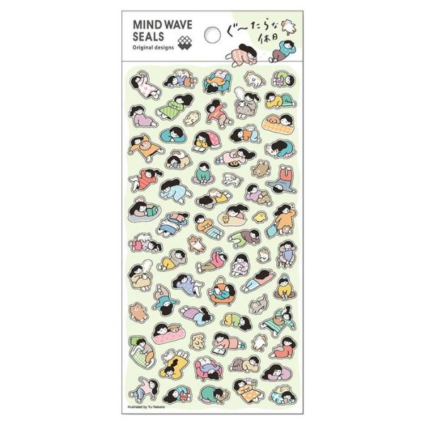 ゆるくてくすっと笑えるデコレーションシールです。手紙や日記、手帳などに貼るとちょっぴり楽しくなります。手帳デコにおすすめです。■パッケージサイズ：202×93mm■材質：透明PET日本製