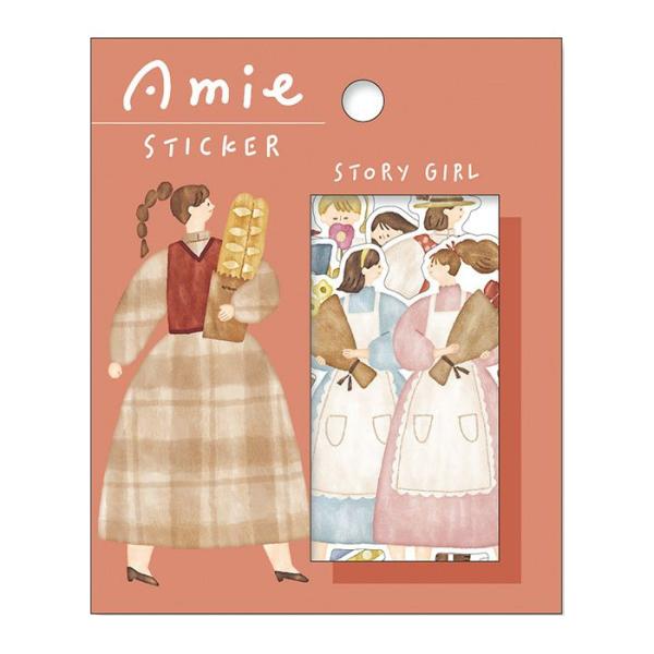 絵本や本の挿絵のような可愛いの女の子イラストのフレークシール。手帳デコやコラージュにおすすめです。■10柄各4枚入■パッケージサイズ：112×96mm■材質：上質紙日本製