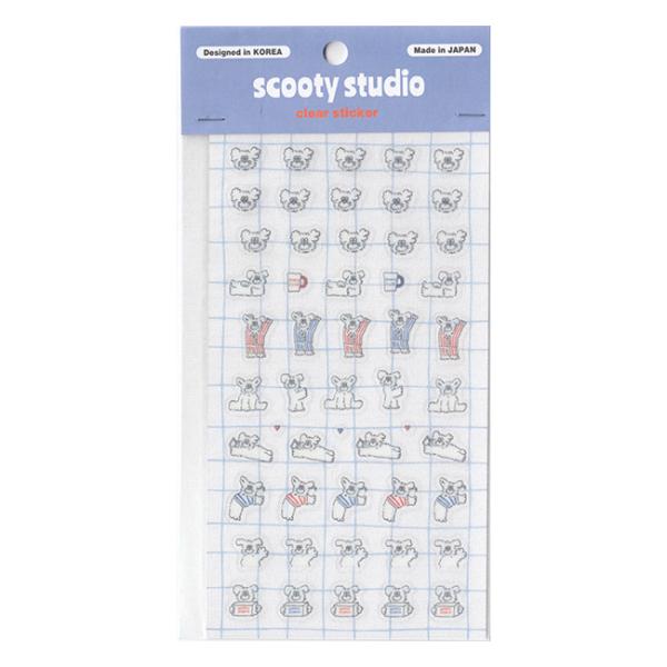 韓国の雑貨ブランド「scooty studia」のデザインシールです。<br>ダイアリーやカレンダーのマンスリー部分にピッタリのポイントシールタイプ。■台紙のサイズ：200×100mm日本製