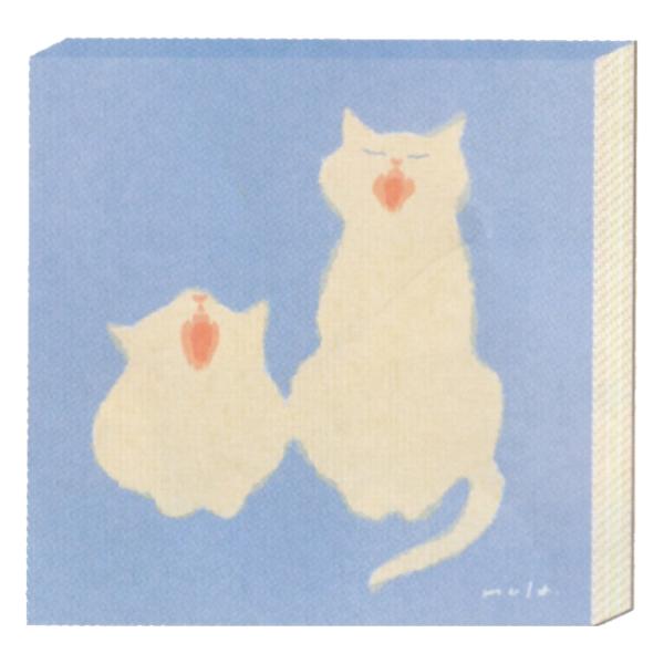 何気ない日常をやさしくあたたかい世界観で描く、ねこが大好きなイラストレーター「mula」さんデザインのメモパッドです。可愛い4柄。たっぷり使える100枚入り。■90×90mmmサイズ■4柄各25枚　合計100枚入日本製◇メール便対応個数：最...