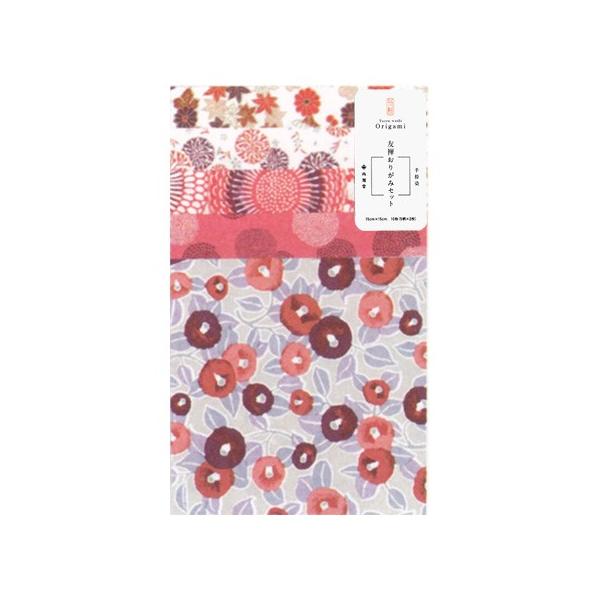 華やかで美しい友禅紙を同系色で集めた、折り紙セットです。■サイズ：150×150mm■5柄各2枚　合計10枚入り◇クロネコゆうパケット対応個数：最大12個