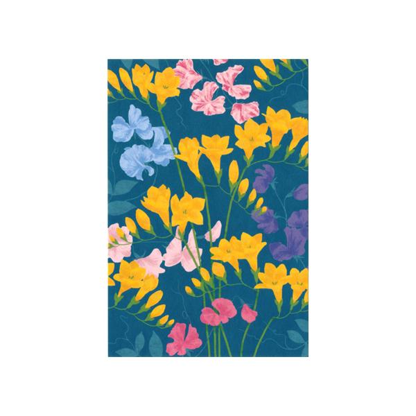 おしゃれな花柄のポストカードです。ちょっとしたお便りにぴったりですインテリアとして飾るのもおすすめ。■サイズ：148×100mm■1枚入り　郵便番号記載枠なし　罫線なし◇クロネコゆうパケット対応個数：最大30個