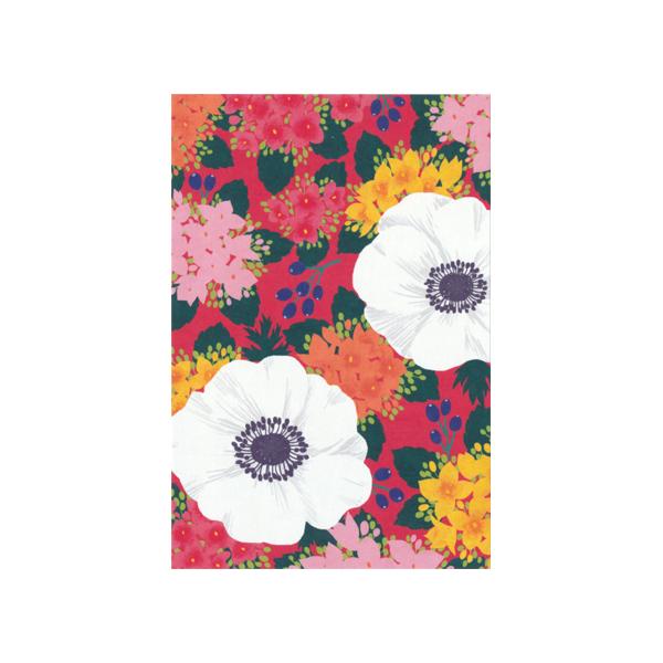 カラフルな花柄のポストカードです。ちょっとしたお便りにぴったりですインテリアとして飾るのもおすすめ。■サイズ：148×100mm■1枚入り　郵便番号記載枠なし　罫線なし◇クロネコゆうパケット対応個数：最大30個